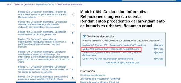 Presentacion de una declaración informativa mediante TGVI Online ...